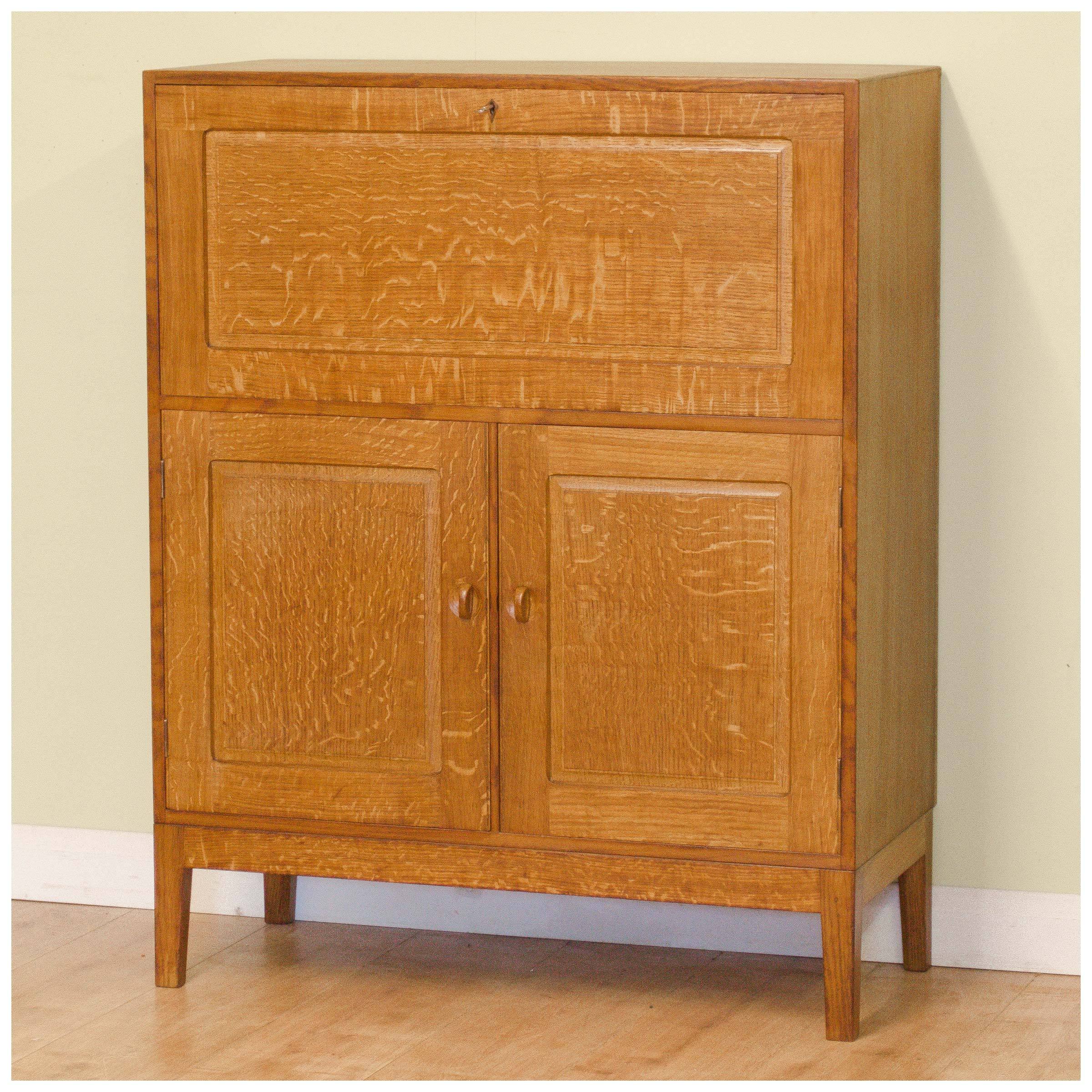 Edward Barnsley Arts and Crafts Oak Bureau Cabinet 1951 – Handicraft ...