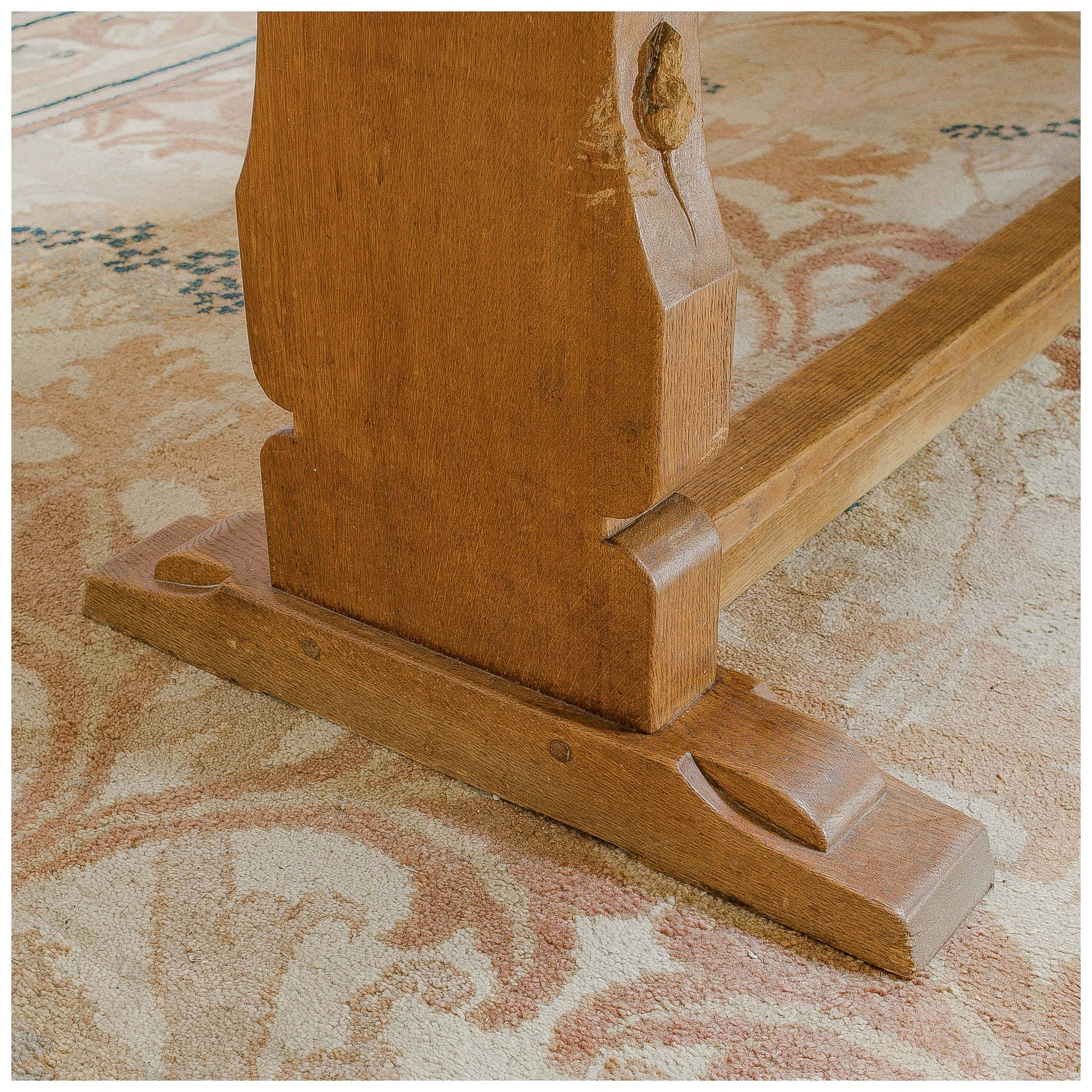 Robert Mouseman Thompson Arts & Crafts Yorkshire School Oak Dining Tab ...