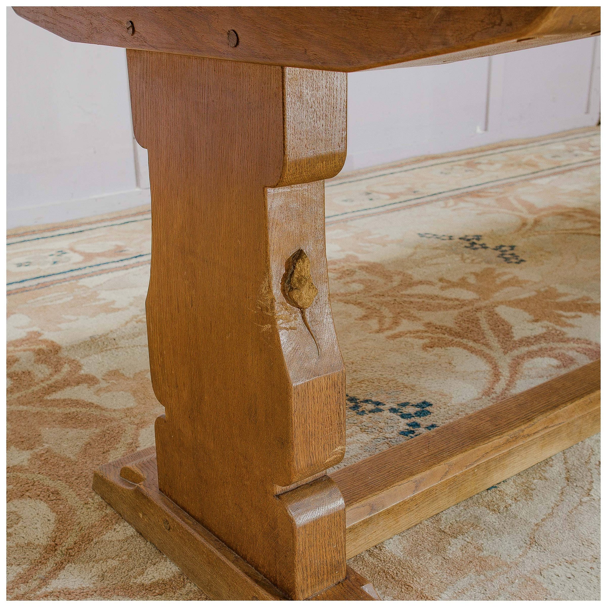 Robert Mouseman Thompson Arts & Crafts Yorkshire School Oak Dining Tab ...